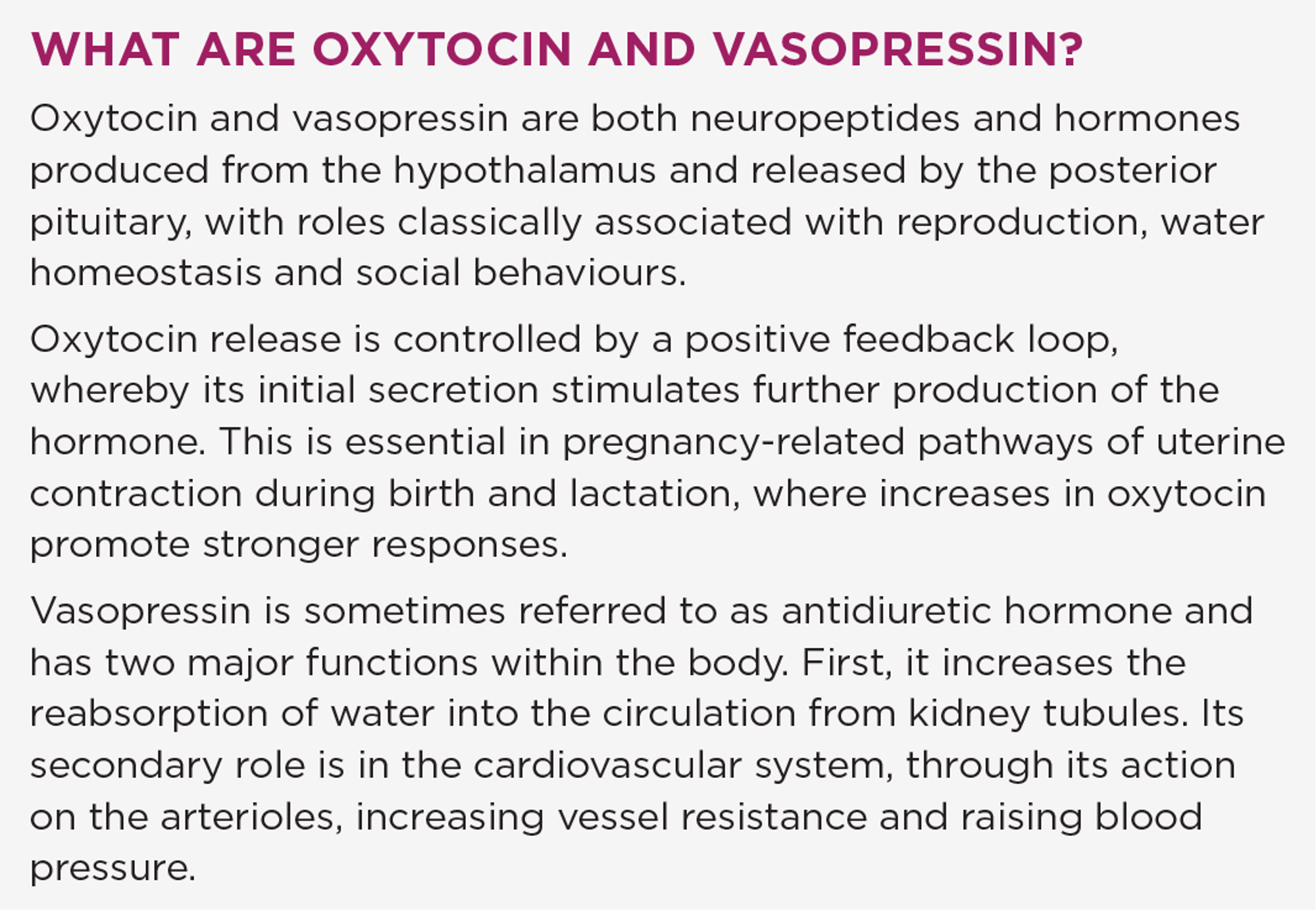OXYTOCIN DEFICIENCY IN CENTRAL DIABETES INSIPIDUS (AVP DEFICIENCY ...
